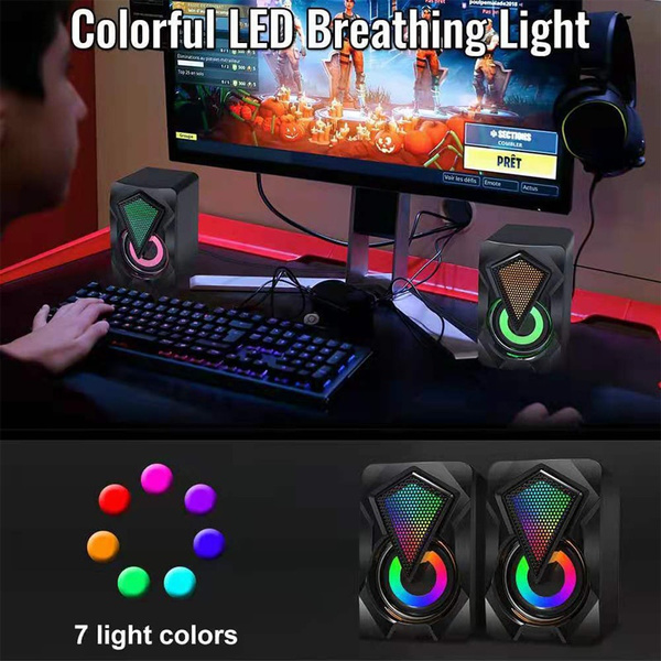 LED Colorful Lighting Speakers Computer Speakers for PC Desktop ...