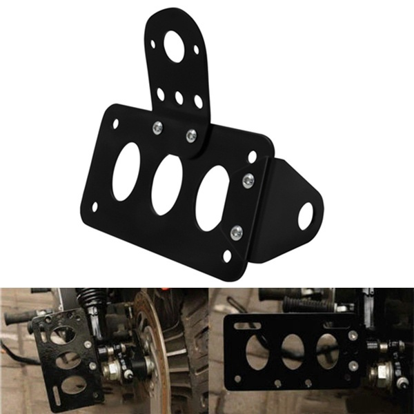 Motorcycle Universal Black Rear Side Mount Frame Number License Plate ...