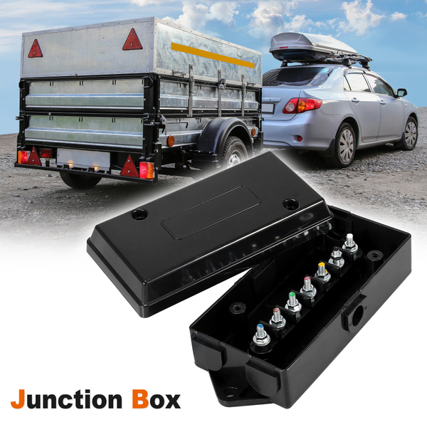 20.5x8.5x5.8cm 12V 7 Gang Way Trailer Wire Connector Junction Box ...