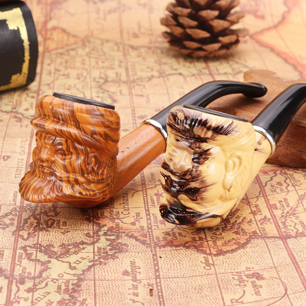 New wood inlaid with 5 models tobacco pipe smoking tools Cigar ...