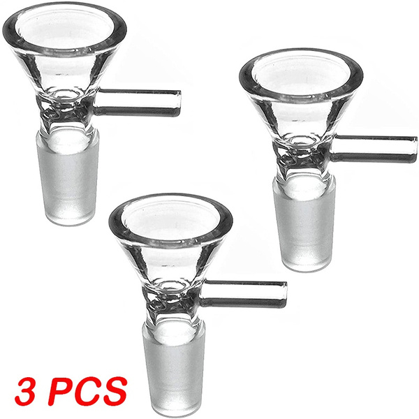 RUNAOT 3 Pieces Glass Funnel 14 Mm Male Glass Funnel Adapter Handmade ...