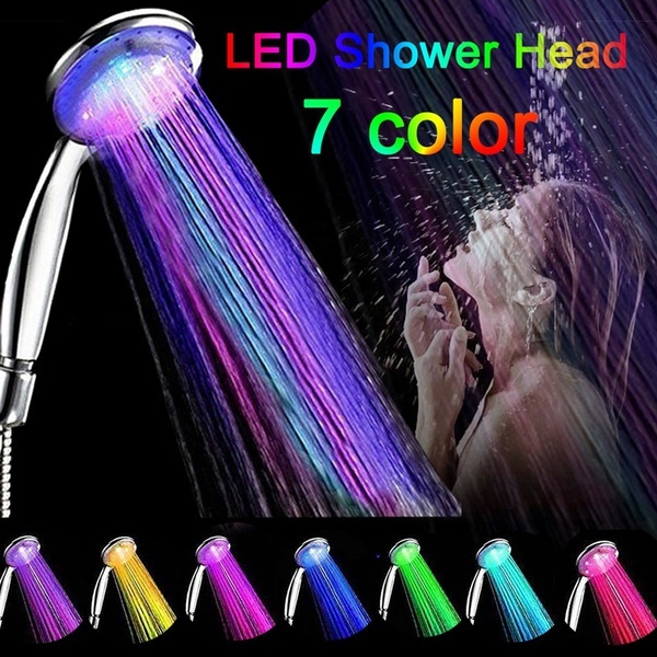 LED 7 Colors Shower Head Water Glow Light Colorful Changing LED Shower ...
