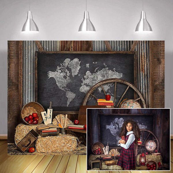 Wild West Back to School Portrait Backdrop Photocall Haystack ...