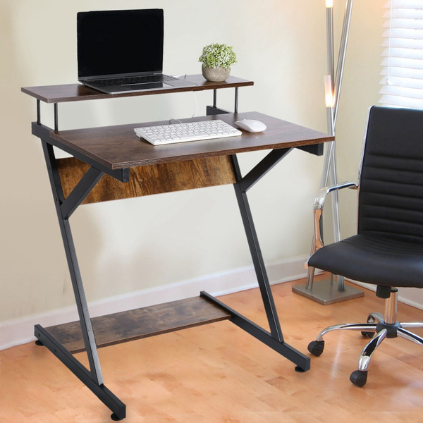 Computer Desk With Monitor Shelf PC Gaming Laptop Table Home Study ...