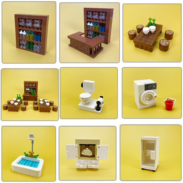 Building Blocks Moc Bar Night Club Pub Bar Counter Wine Cabinet Wine