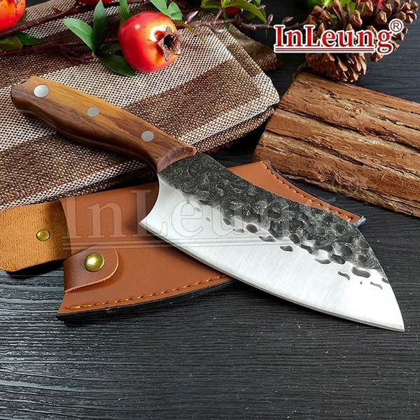 Forged High Carbon Steel Sharp Cleaver Kitchen Knife Handmade Chopping ...