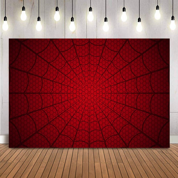 Red Spider Net Backdrop for Photography Children Kids Birthday Theme ...