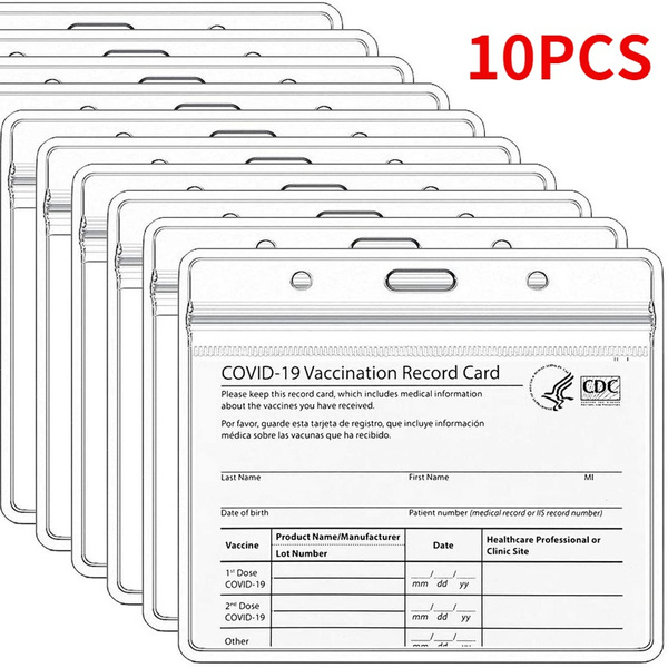 CDC Vaccination Card Protector, 4 X 3" Immunization Record Vaccine Card ...