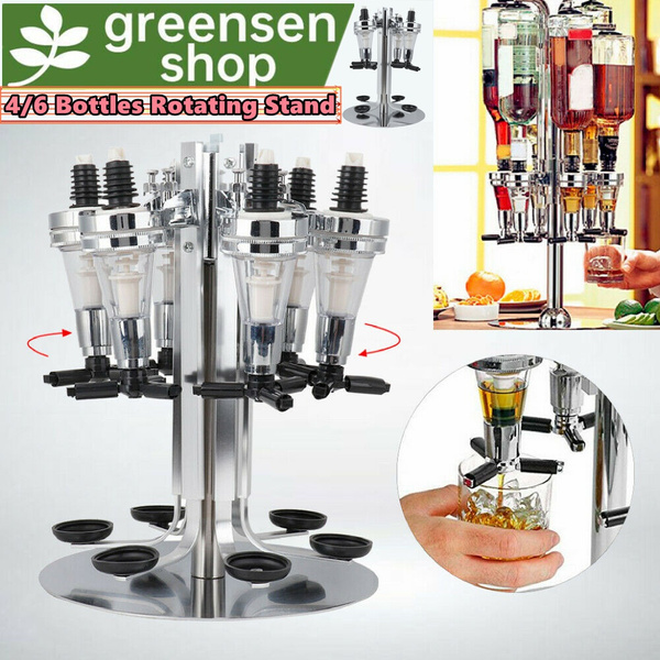 Greensen 4/6 Bottles Rotating Stand, Rotating Drinks Dispenser, Bar ...