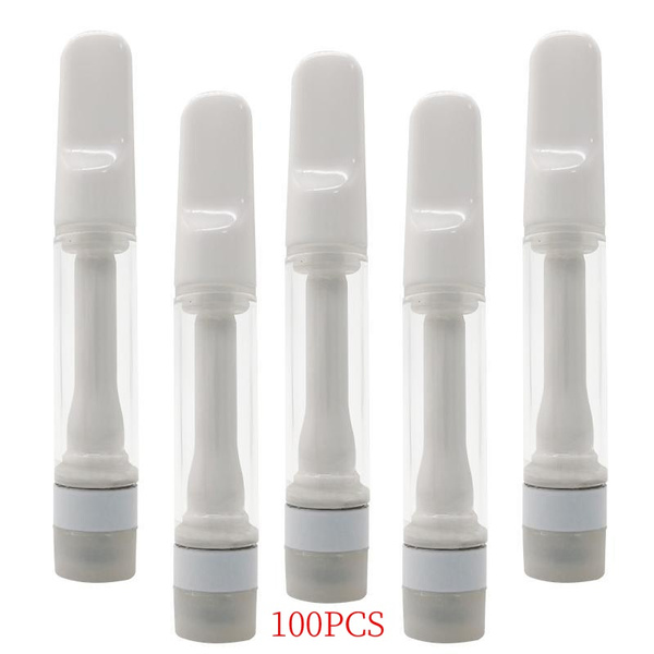 100Pcs Full Ceramic Vape Cartridges 1.0ml Press On Tips Carts Glass ...