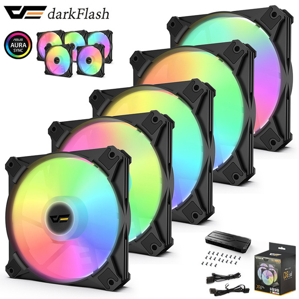 DarkFlash CX6 Computer Case Fan 4pin PWM Tuning Fan 3pin 5v ARGB 120mm ...