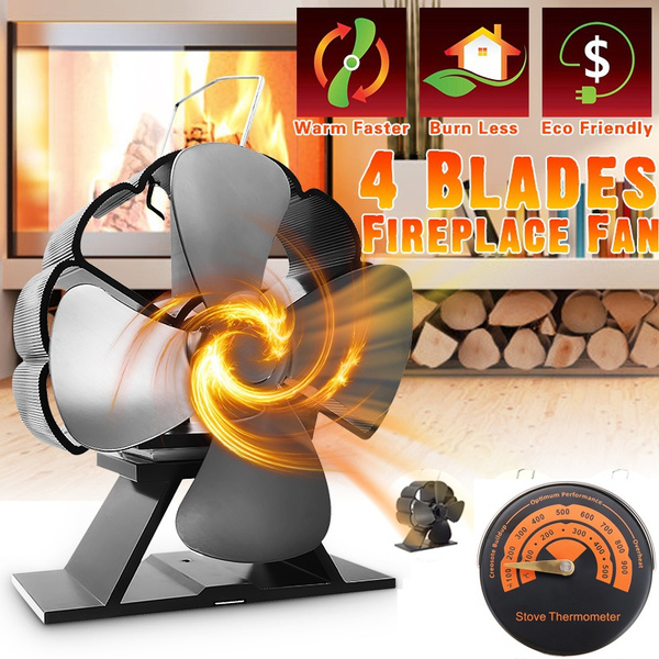 2022 Newly Upgrade Heat Powered Stove Fan Silent Eco friendly Fireplace ...
