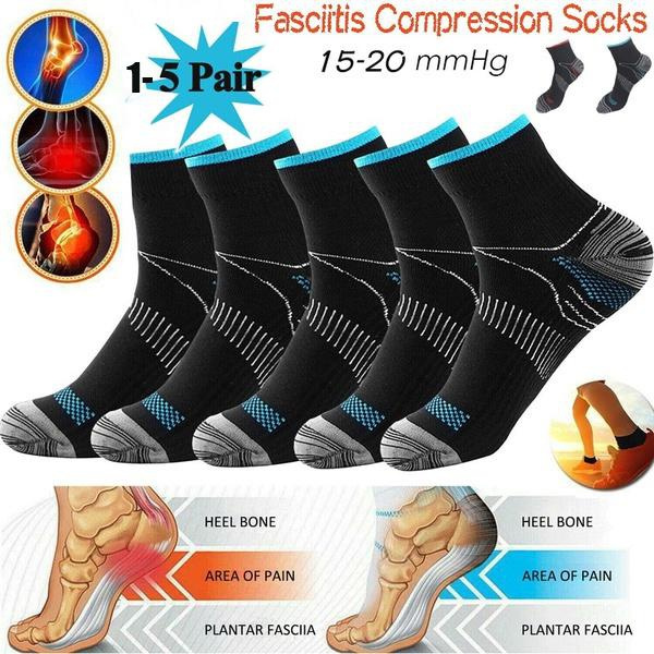 1-5 Pairs Compression Socks Plantar Fasciitis Arch Ankle Running ...