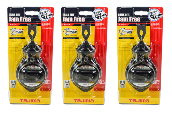 Tajima CR301JF Chalk-Rite Jam Free Extra Bold 1 mm Chalk Snap Line (3 ...
