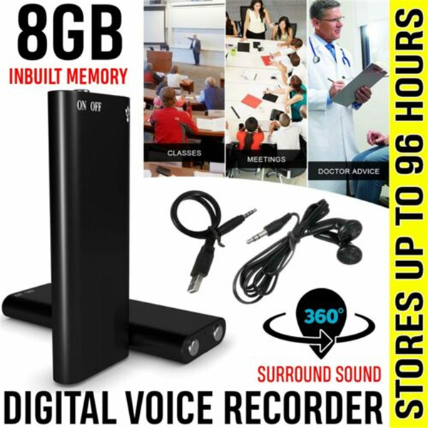 Portable Audio Voice Activated 8GB Spy Listening Device Dictaphone ...