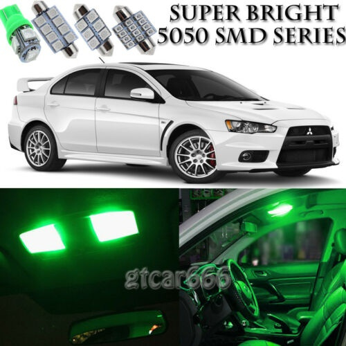 For Mitsubishi Lancer 2008-2015 Green LED Interior Kit + License Plate ...