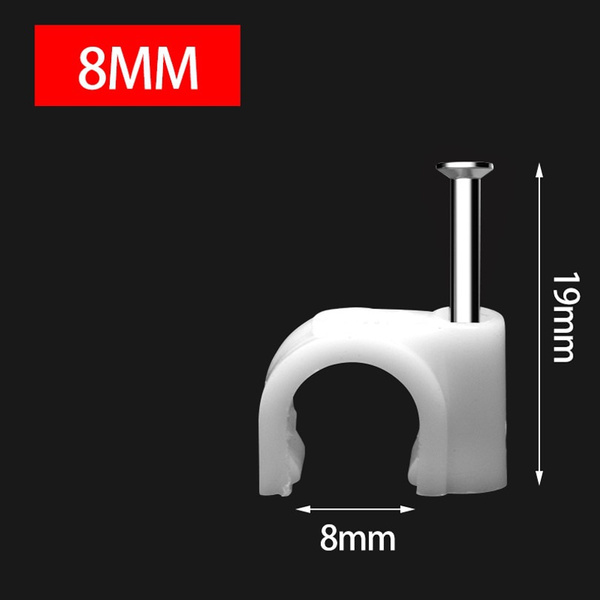 100PCS Round Cable Wire Clips 4mm 6mm 8mm 10mm Cable Management RG6 ...