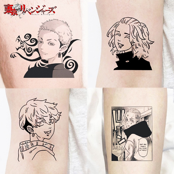 Anime Tokyo Revengers Tattoo Stickers Sano Manjiro Cosplay Accessories ...