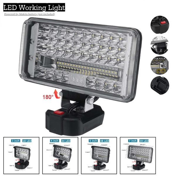 3/4/5/7Inch LED Working Light High Brightness Work Lamp Power By Makita ...