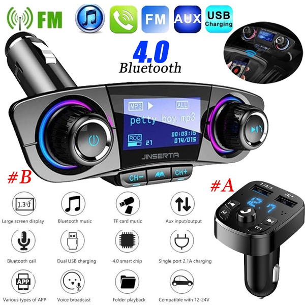 2 Type Handsfree FM Transmitter Aux Modulator Car Kit Car Audio MP3 ...