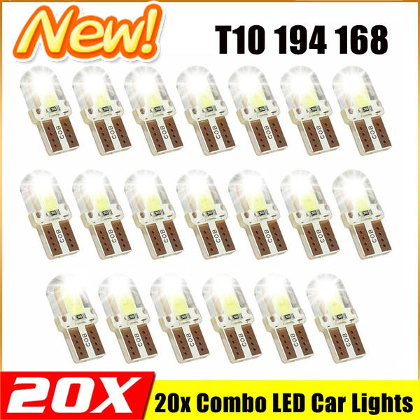 New 20PCS!! LED T10 194 168 W5W 2825 White COB LED License Plate ...