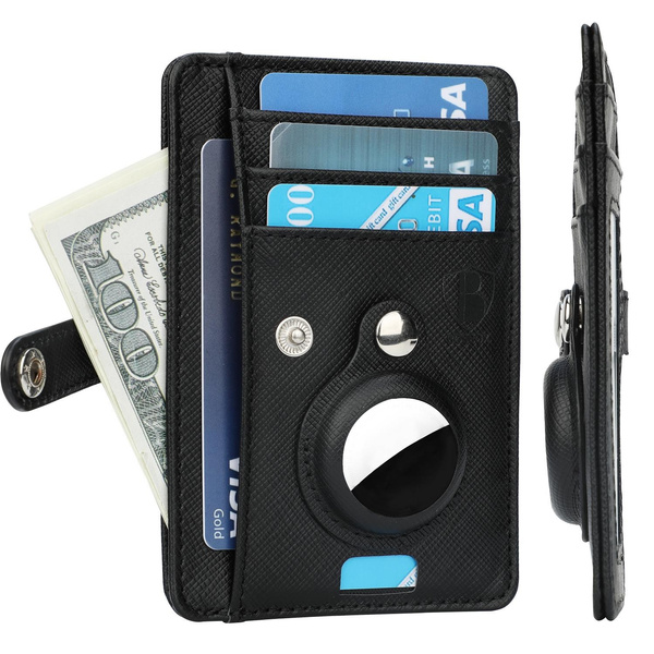 Airtag Wallet Slim Minimalist Airtag Wallet with Built-in Air Tag Case ...