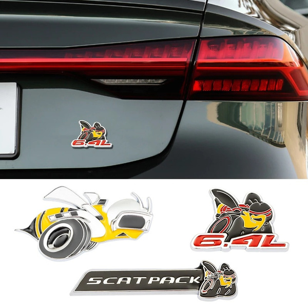 3D Metal 6.4L Scat Pack SCATPACK Bumblebee Super Bee Emblem Badge Rear ...