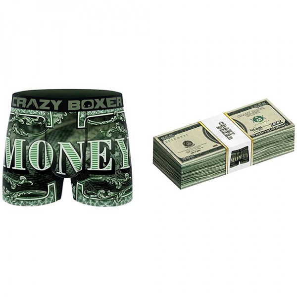 Crazy Boxers Money Dollar Signs Boxer Briefs in Benjamins Stack Box | Wish