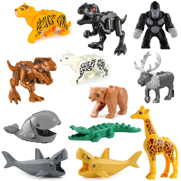 Building Bricks Animals Tiger Leopard Elephant Wolf Shark Polar Bear ...
