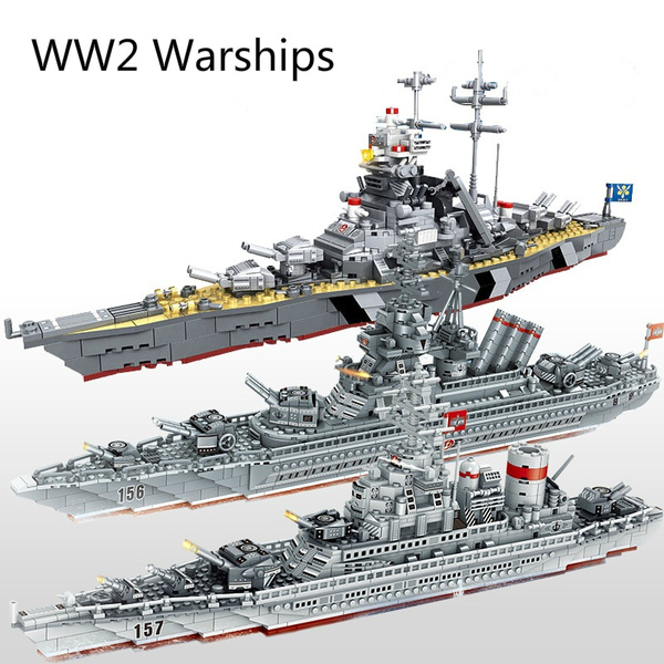 WW2 Military Warships Series Building Blocks Battleship Model WW2 ...