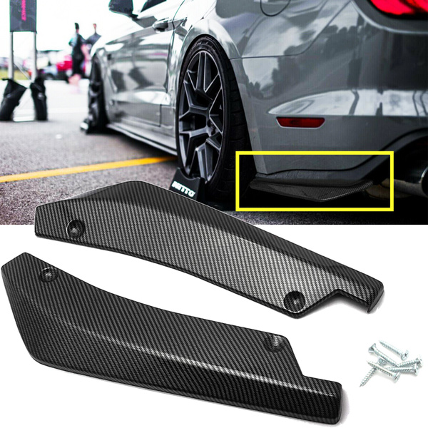 Carbon Fiber Style Rear Bumper Fin Canard Protector Splitter Diffuser ...