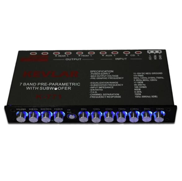 Equalizzatore a 7 segmenti Car Audio EQ Tuning Amplificatore crossover ...