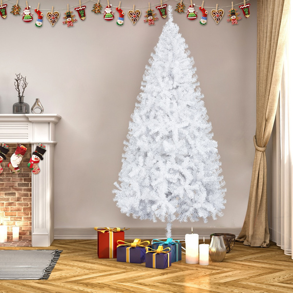 7FT Iron Leg White Christmas Tree with 950 Branches Xmas PVC Tree | Wish