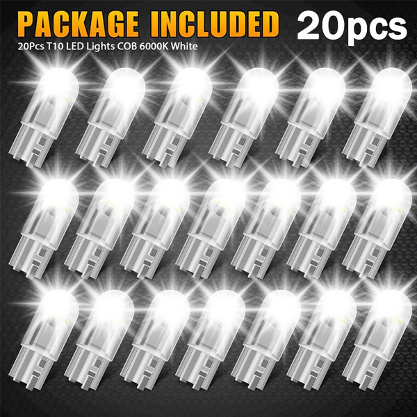 New 20PCS!! Car Lights 12V T10 194 168 W5W 2825 COB LED License Plate ...