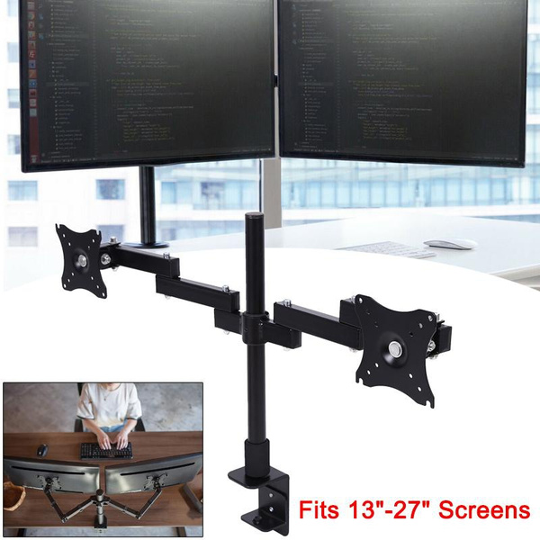 Dual LCD LED 13 To 27 Inch Monitor Desk Mount Stand, Heavy Duty Fully ...