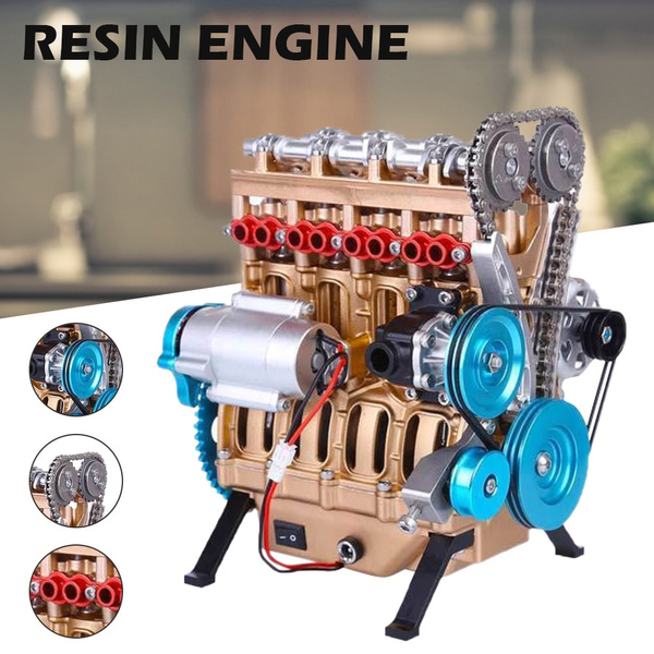 Assembly Car Mini Assemble Inline Four-Cylinder Engine ModelKit Toys ...