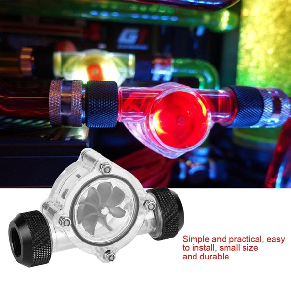 8 Impeller Acrylic Flow Indicator Computer Water Cooling Flow Meter G1 ...