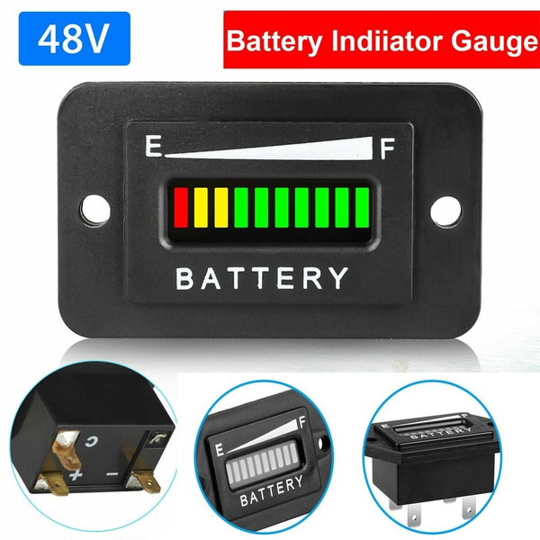 48V Volt Battery Indicator Meter Gauge Low Battery Alarm for Ezgo Club ...