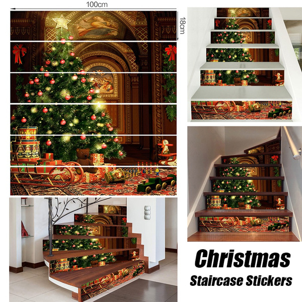 6 Sheets/set Christmas Creative Staircase Stickers Christmas Tree ...