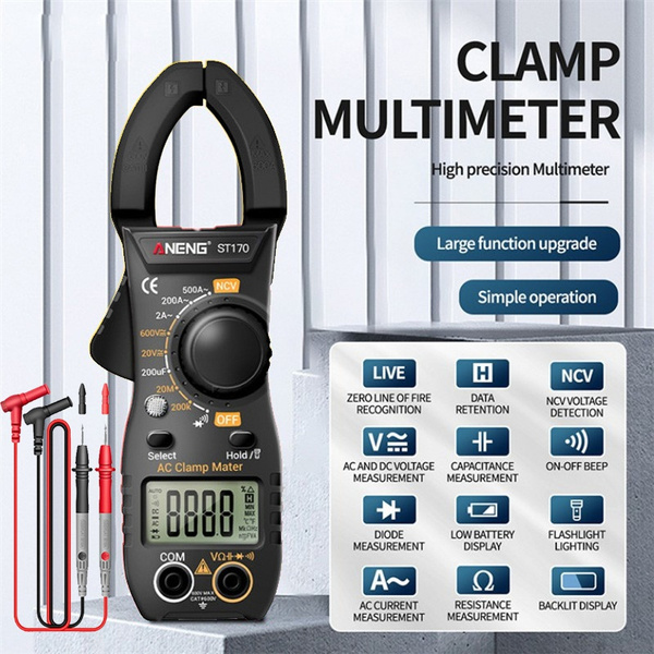 High Precision Clamp Meter for AC&DC Voltage Current Resistance ...