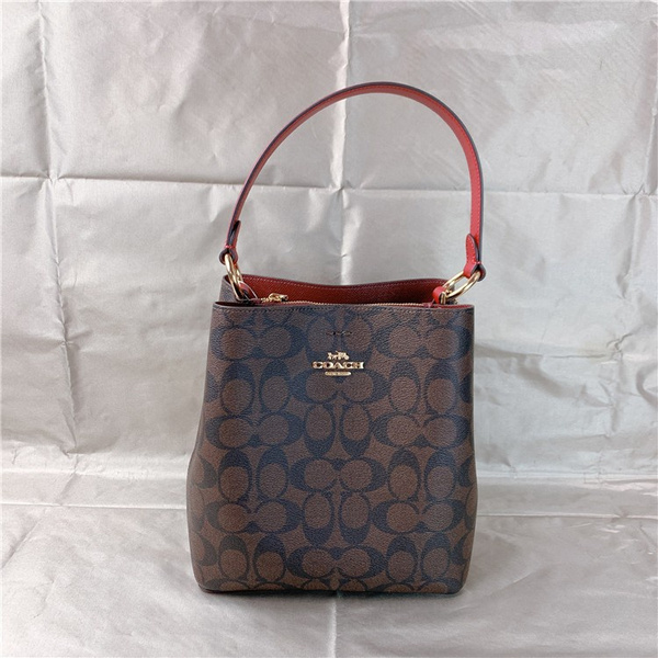 Coach 2312 Town Bucket Bag In Signature Canvas In Brown 1941 Red | Wish