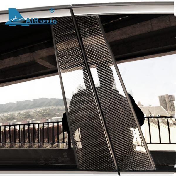 Carbon Fiber Car Window B Pillars Stickers Trim Covers Decoration for ...