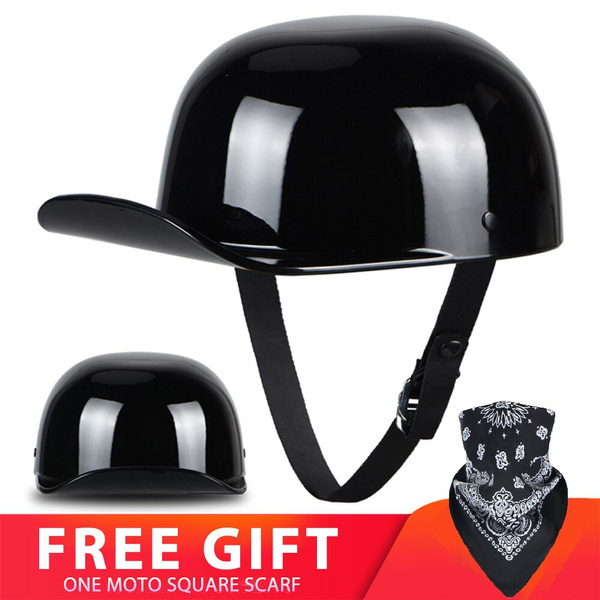Motorcycle helmet men open face retro half helmet riding crash scooter ...