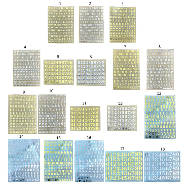 1sheet Metal Alphabet Stickers Uppercase Letter Lower Case Letters ...