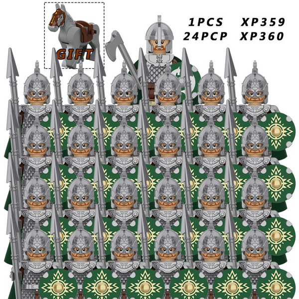 25PCS/LOT Medieval Knights Uruk-hai Elves Gondor Warrior Dwarf Building ...