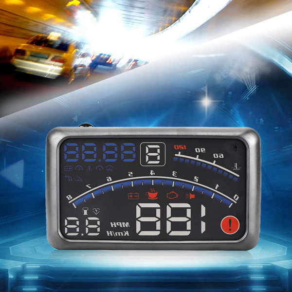 Car Head-up Display HUD OBD2 II Overspeed Warning System Speed Voltage ...