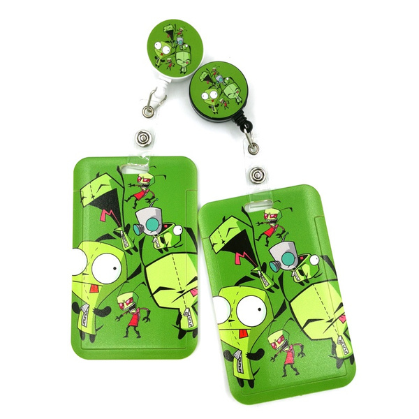 1pc Invader Zim ID Retractable Badge Holder Reel ID Badge Holder Clip ...