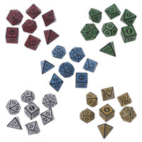 7Pcs Resin Dice Multi-faceted Dice Different Sizes Digital Number Dice ...