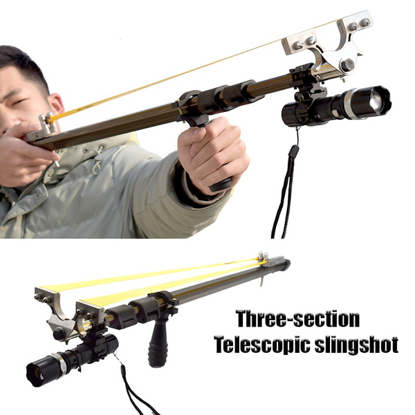 Big Bow Head Three-section Telescopic Slingshot Outdoor Hunting ...