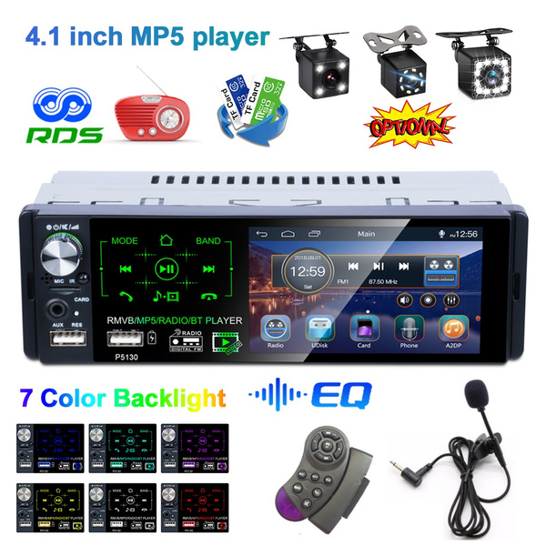 【UNITOPSCI】 1 Din Car MP5 Player Bluetooth Autoradio 4.1 Inch HD ...